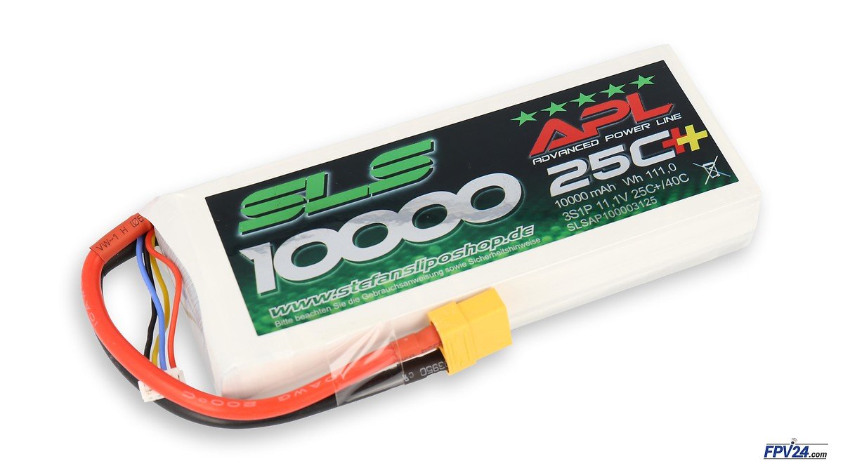 SLS Batterie LiPo Akku APL 10000mAh 3S1P 11,1V 25C+/40C kaufen | FPV24.com