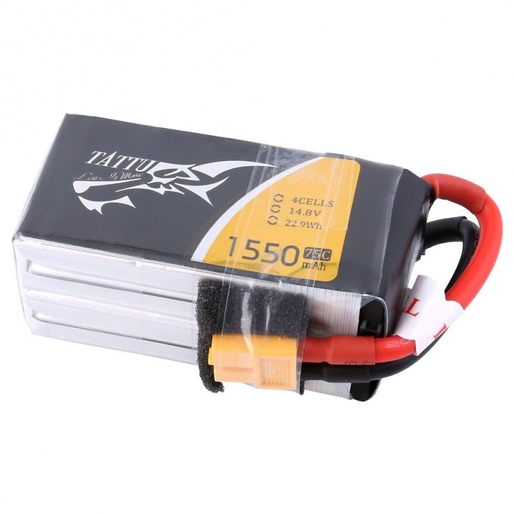 Tattu Batterie LiPo Akku 1550mAh 4s 75C mit abnehmbaren Balance Stecker kaufen | FPV24.com